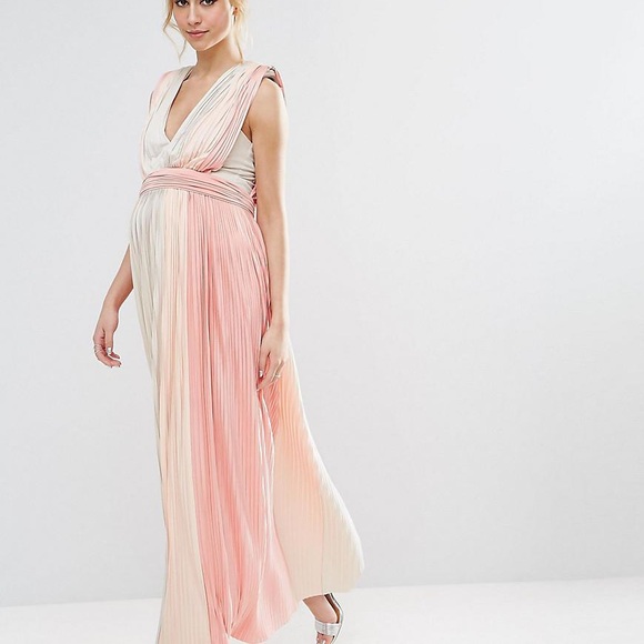 ASOS | Dresses | Nwt Asos Maternity Stripe Pink Pleated Pastel Dress | Poshmark